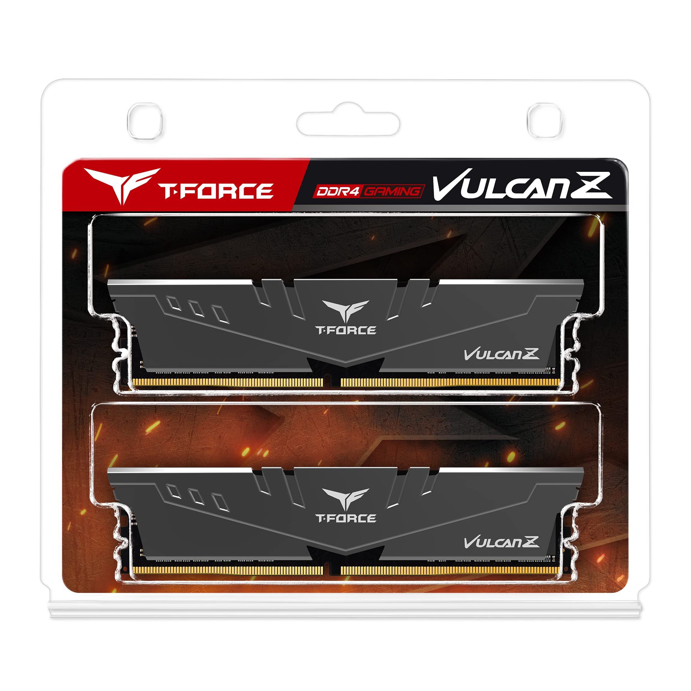 TEAMGROUP T-Force Vulcan Z DDR4 16GB Kit (2x8GB) 3000MHz (PC4-24000) CL16 Desktop Memory Module Ram (Gray) - TLZGD416G3000HC16CDC01