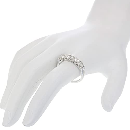 VIR JEWELS 1 cttw Diamond Wedding Anniversary Band for Women 5 Stone Champagne Diamond Engagement Ring 14K White Gold Prong Set Size 7