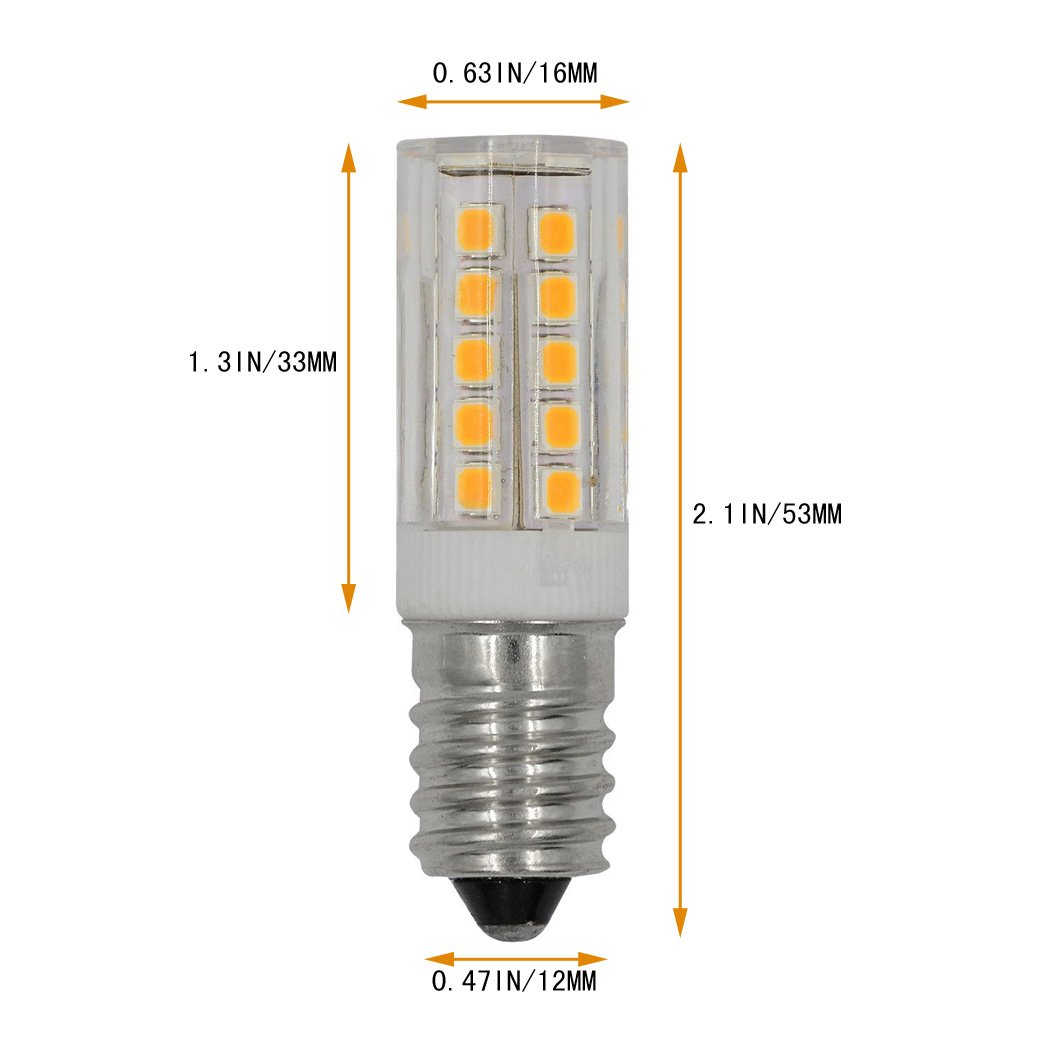 Reelco Mini E12 LED Light Bulbs 5Watt C7 Bulbs Warm White 3000K 120V Candelabra Bulb 40Watt Incandescent Bulbs Equivalent(2-Pack