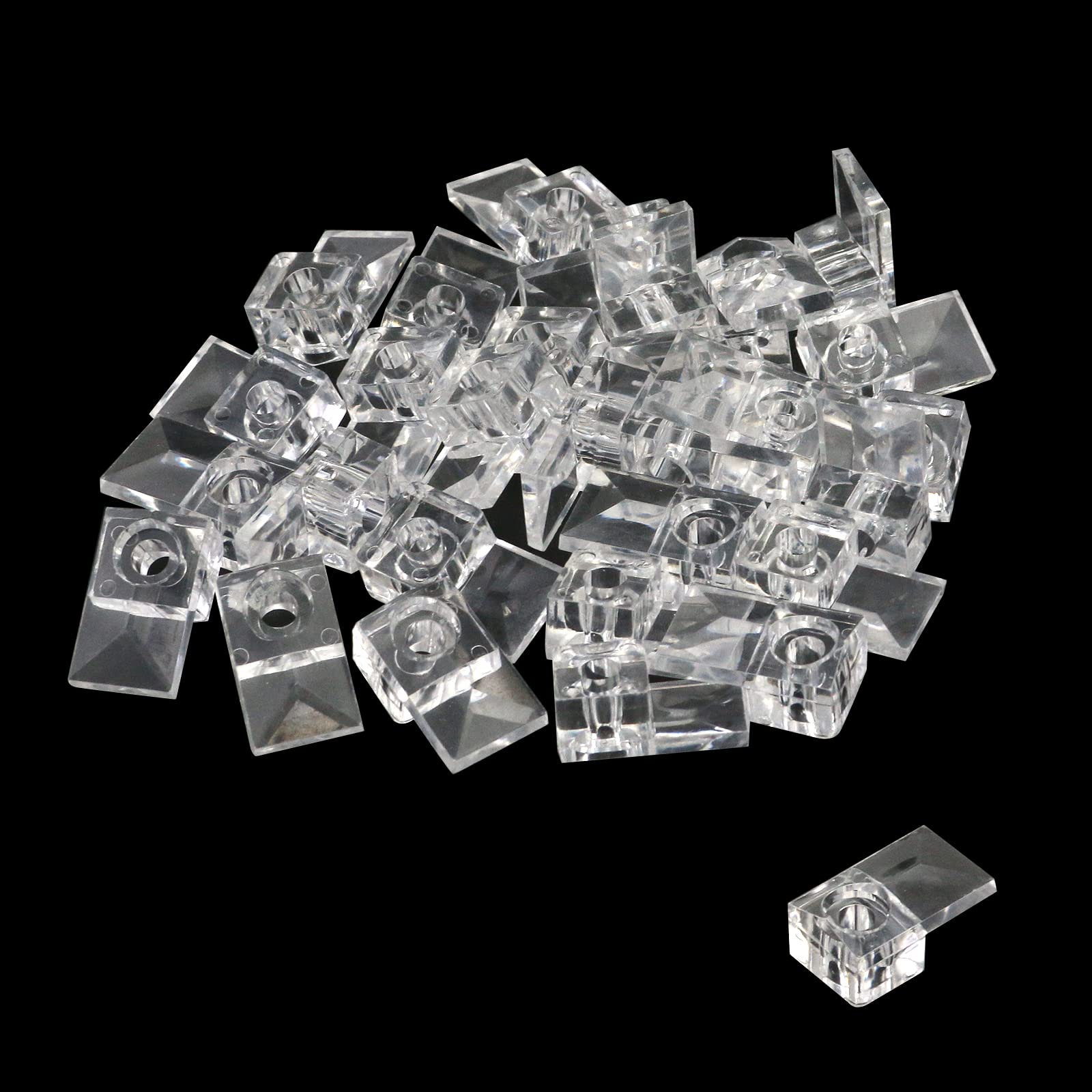 Tighall 30 Pack Adjustable Plastic Mirror Holders Mirror Clip with Screw and Anchor Glass Retainer Clips Kit Mirror Hanging Kit for Fixing Mirror Cabinet Door, Clear, 0.85"×0.5"×0.4"