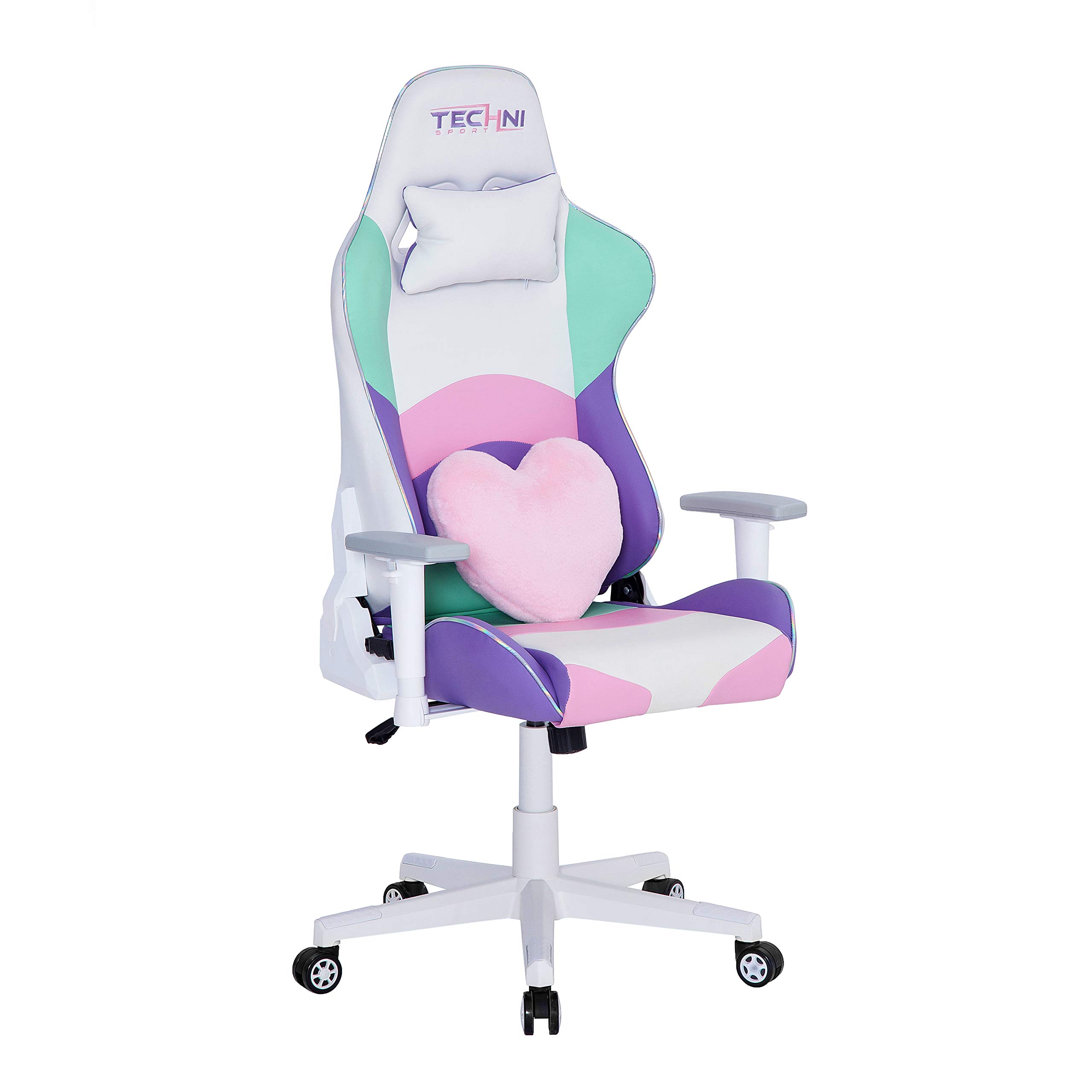 Techni Sport Gaming Chair Collection - Office Chair - Gaming Computer Chair - Recliner Chair - Back Support - Ergonomic & Adjustable - Lumbar Support Leather Gaming Chair (TS42, Multicolor)