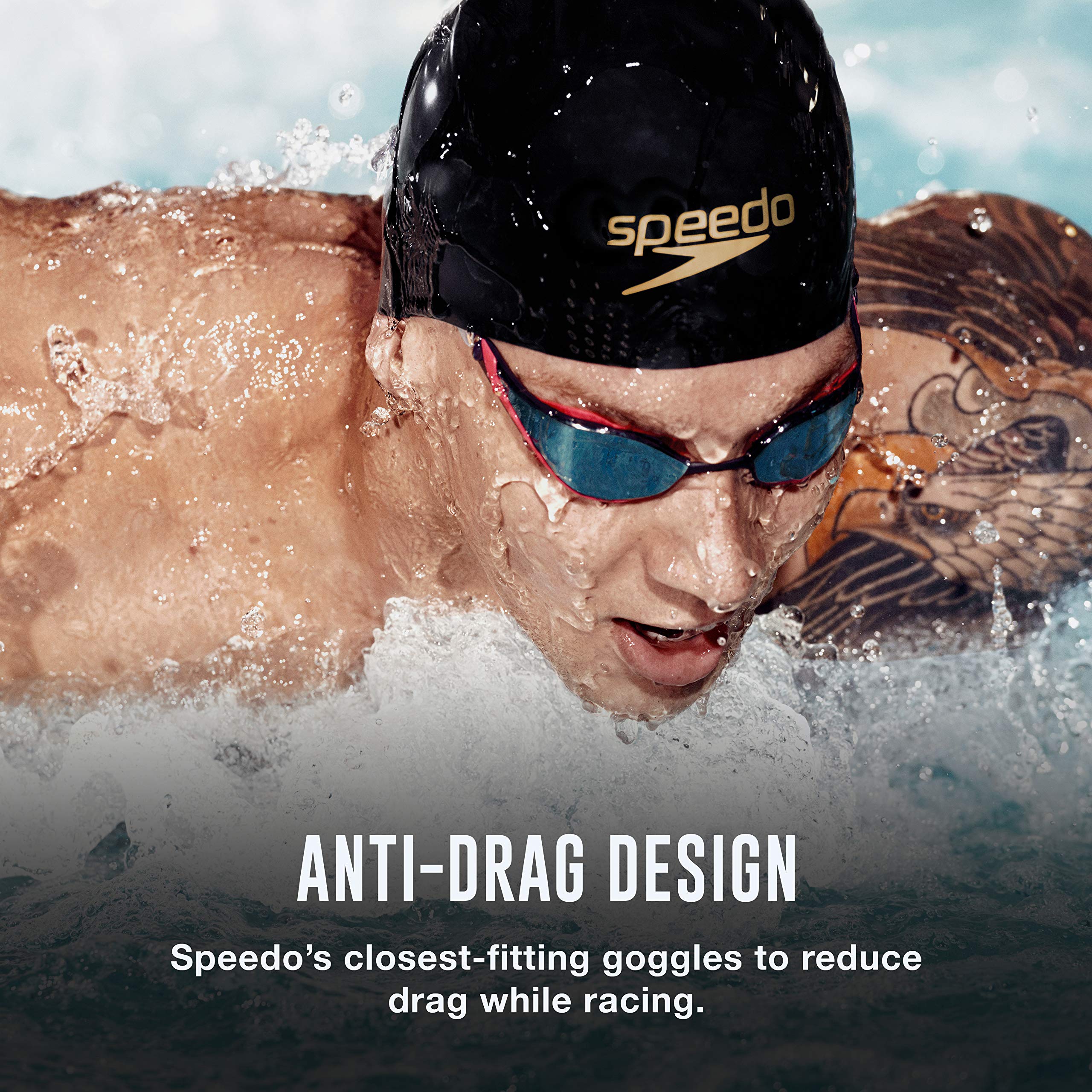 Speedo Unisex-Adult Swim Goggles Mirrored Fastskin Pure Focus