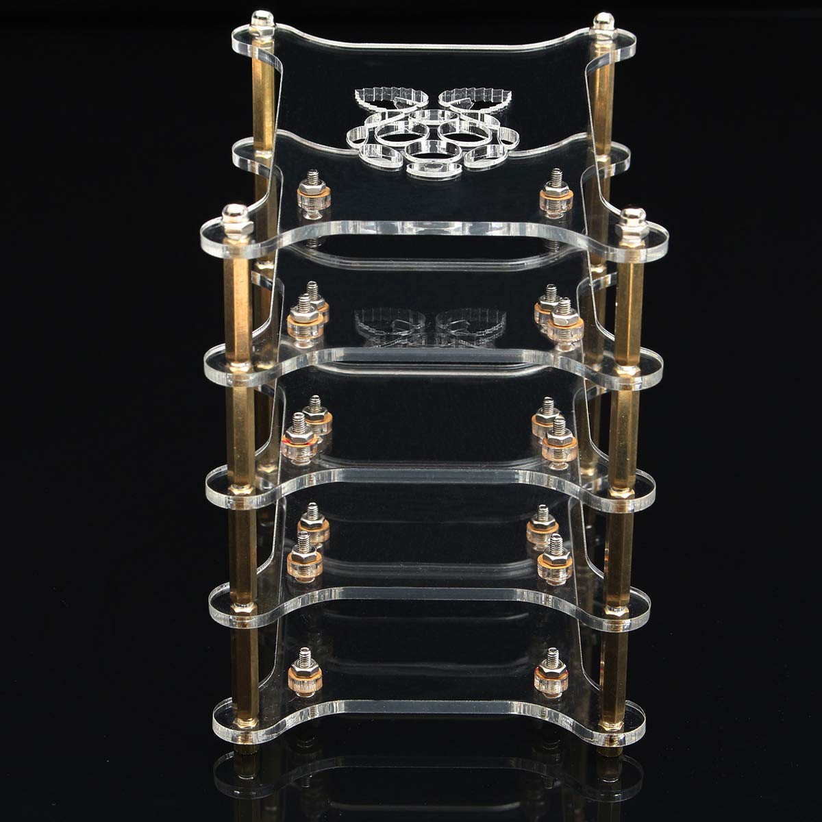 Techson 4 Layers Clear Acrylic Rack Case for Raspberry Pi 4B / 3B / 3B+ Model, Mount Blade Server, Stackable Cluster Plate Shelf