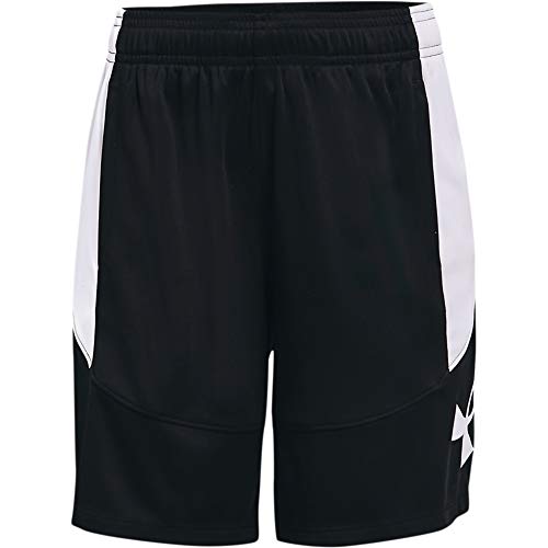 Under Armour Girls' Basketball Shorts , Black (001)/White , Youth Small