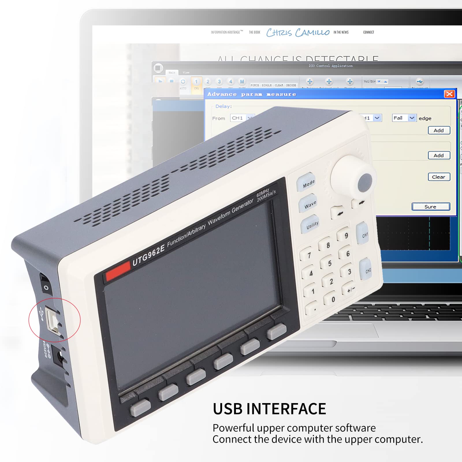 UNI-T UTG932E Signal Generator, 60MHz DDS Function Arbitrary Waveform Generator with 4.3 inch LCD, 200MSa / s 2-Channel Frequency Meter Generator for Testing