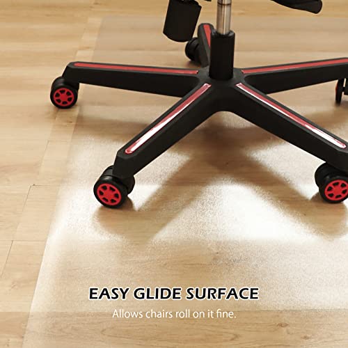 SALLOUS Clear Chair Mat for Hard Floors, 63" x 51" Large Office Chair Mat for Hardwood Floor, Chair Mat for Hard Surface, Floor Protector Desk Mat for Home Office, Gaming Easy Glide (Clear)