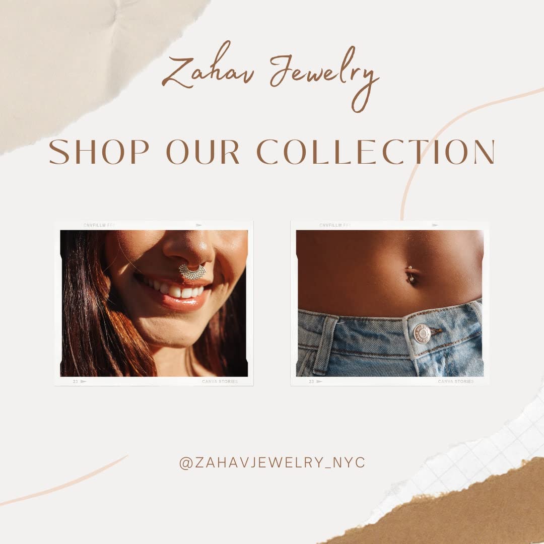 Zahaav Jewelry 14K Solid Yellow Gold | 38mm Lenght | Industrial Barbell | Solid Gold | Wedding Guest Gift| gift for her | gift for him | barbell earrings