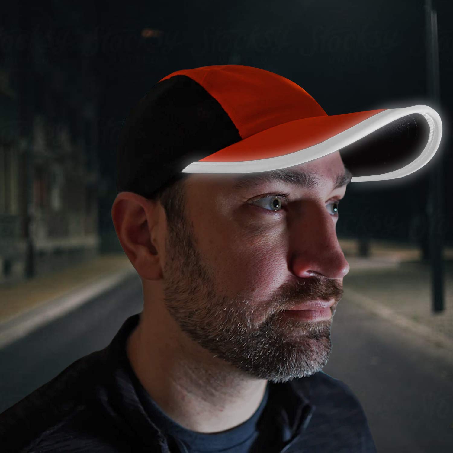 Reflective Running Hat 2pack for Men and Women Reflective Gear for Night Safety Great for Jogging, Sports and Outdoors | Mesh Panel for Breathability, Quick Dry, Lightweight, (Orange/Green)