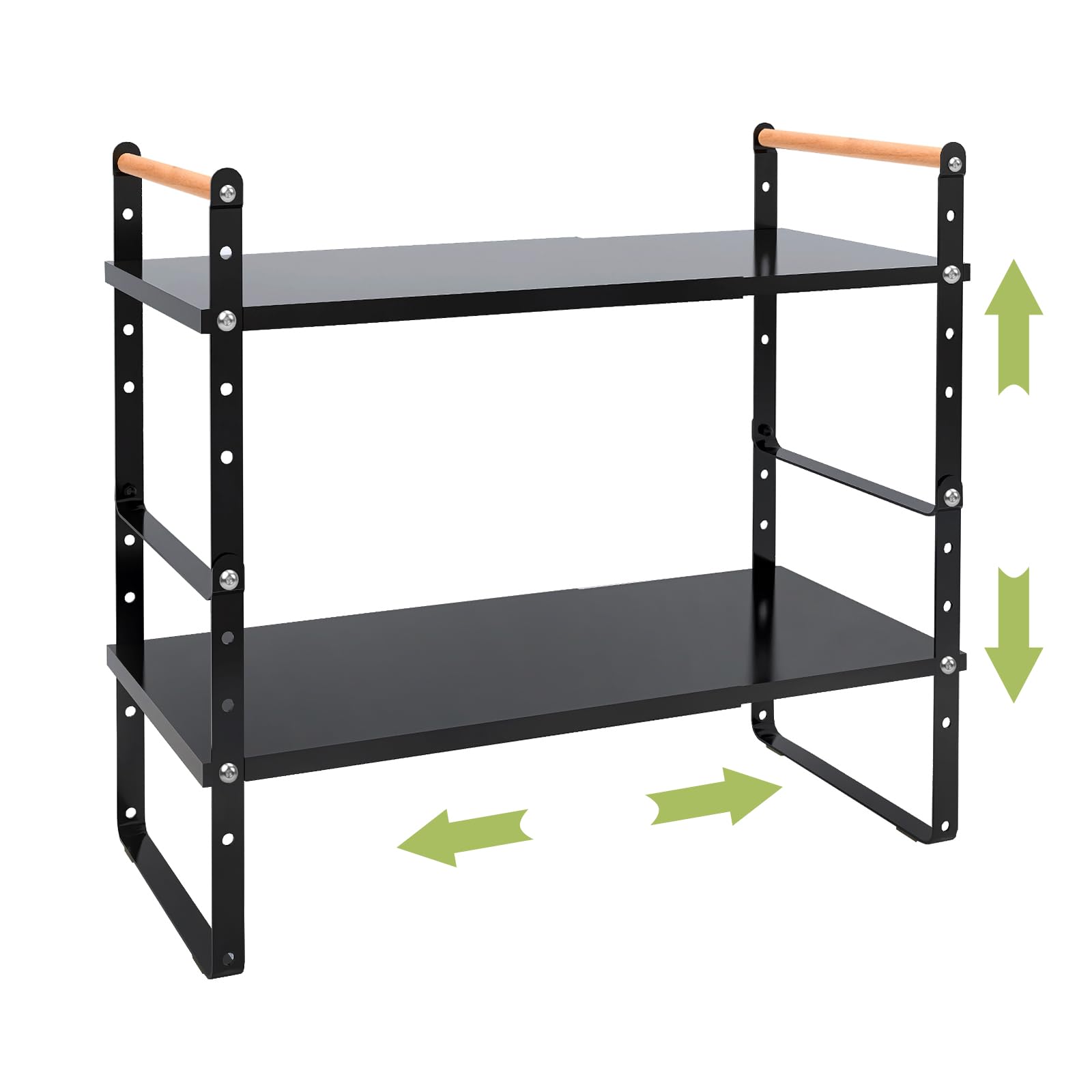 RUILALIFE Expandable Shelf Organizer For Kitchen Countertop,Adjustable Cabinet Shelf Organizers,Stackable Kitchen Counter Shelf Rack,Tiered Risers Shelves For Storage Pantry