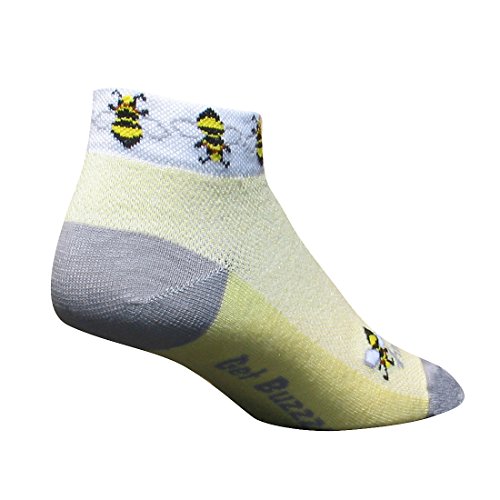 SockGuy, Classic Low Cut Socks, 1-Inch Cuff Height - Small/Medium, Get Buzzed, Bees