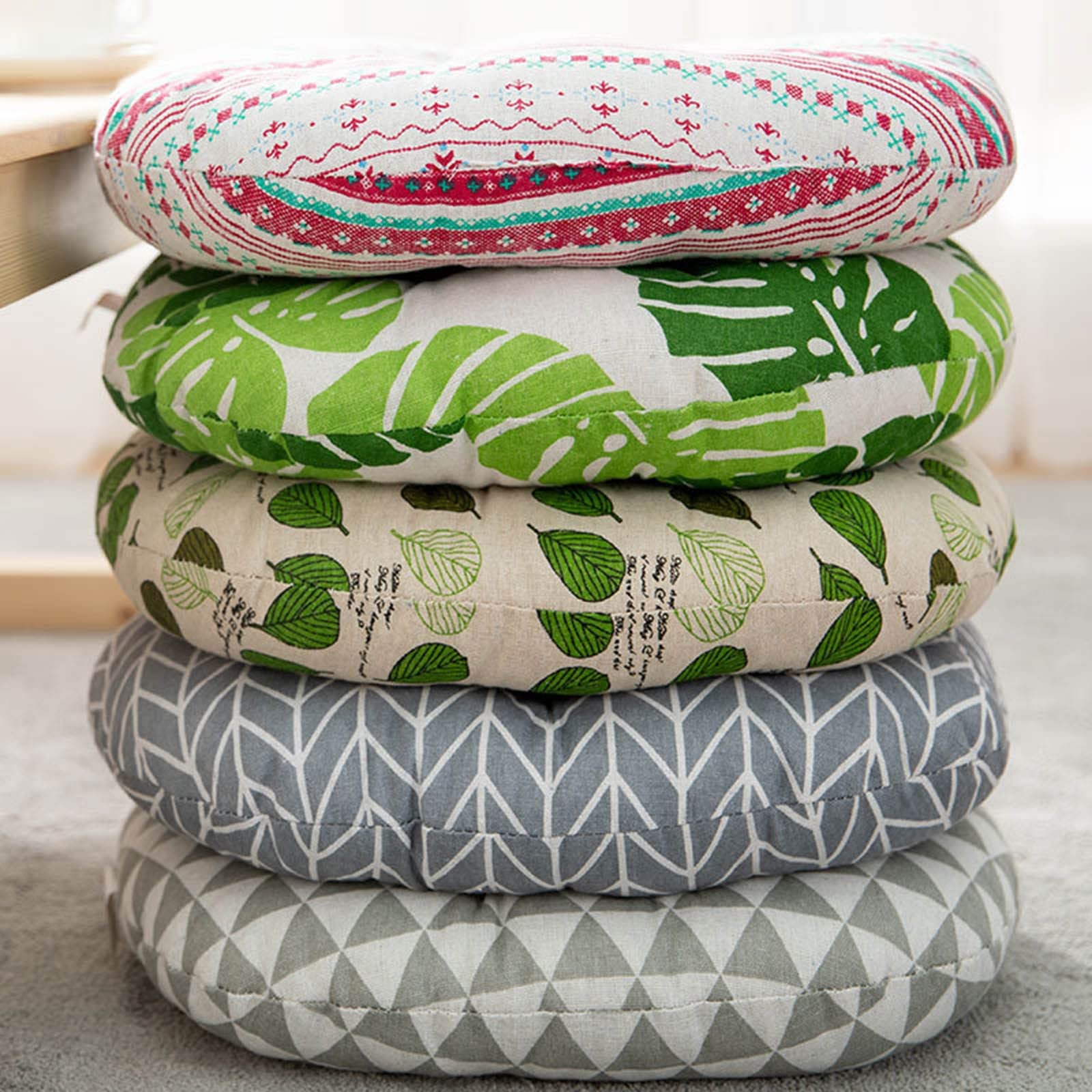 TUNKENCE Round Chair Pads Seat Cushion for Truck Round Cushions Linen Cushion Office Soft Cushion Pad for Kitchen Dining Office Chair 16x16 Inch