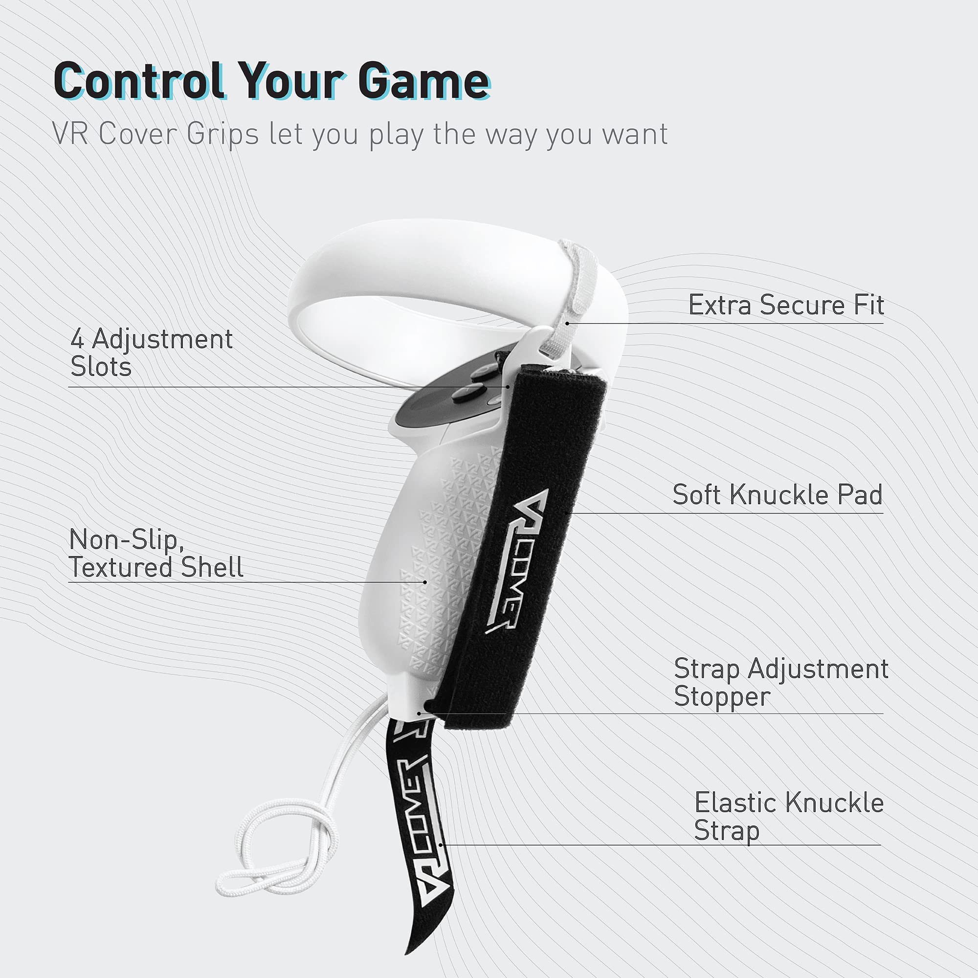 VR Cover Controller Grips for Meta/Oculus Quest 2 (Dark Grey)