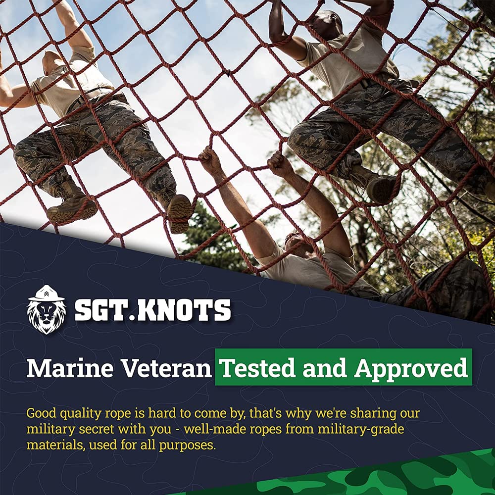 SGT KNOTS Tying Kit - (17) Waterproof Instruction Cards, (2) 6ft Double-Braided Ropes, (1) 6ft Nylon Webbing