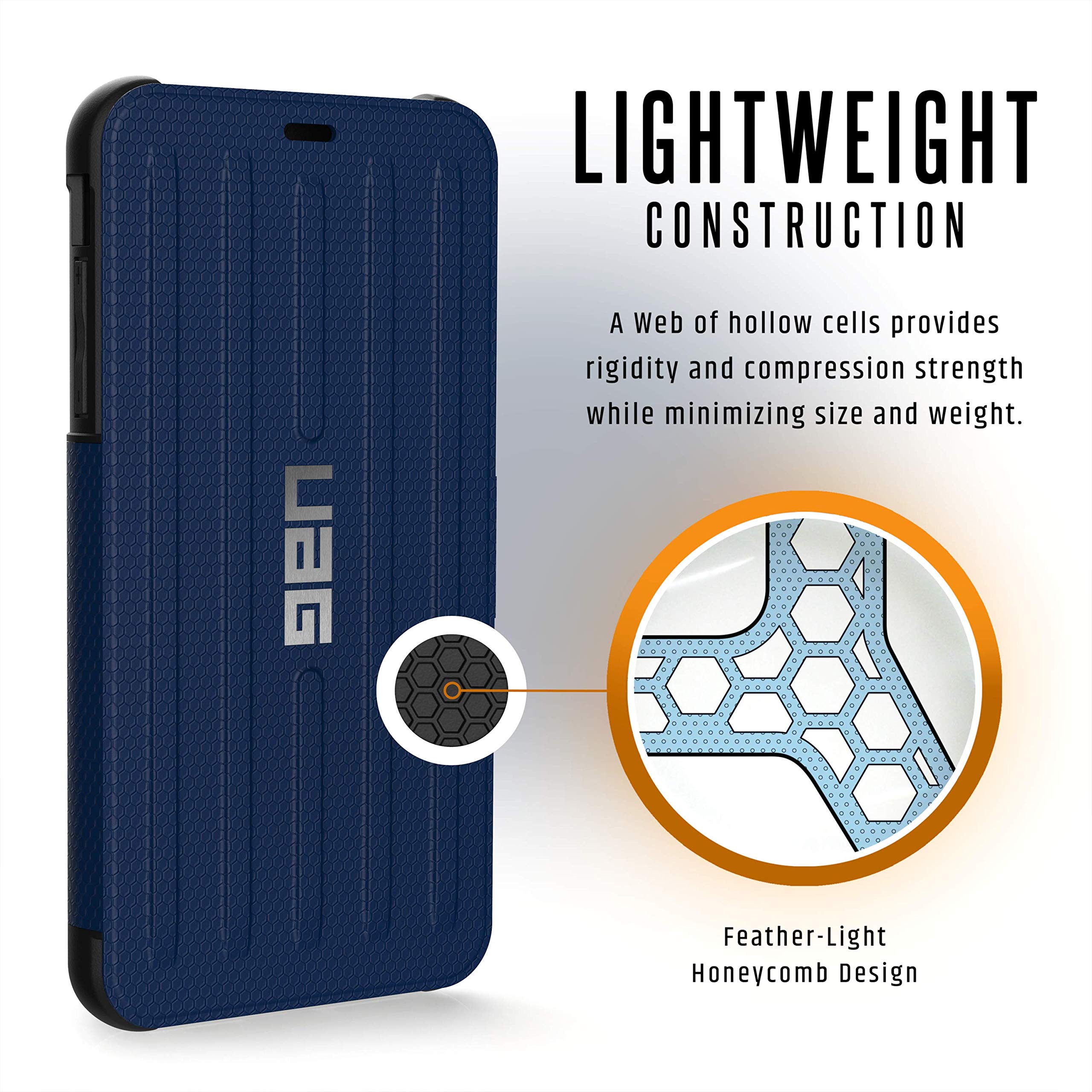 URBAN ARMOR GEAR UAG iPhone Xs Max [6.5-inch screen] Metropolis Feather-Light Rugged Folio[Cobalt] Military Drop Tested iPhone Card Case
