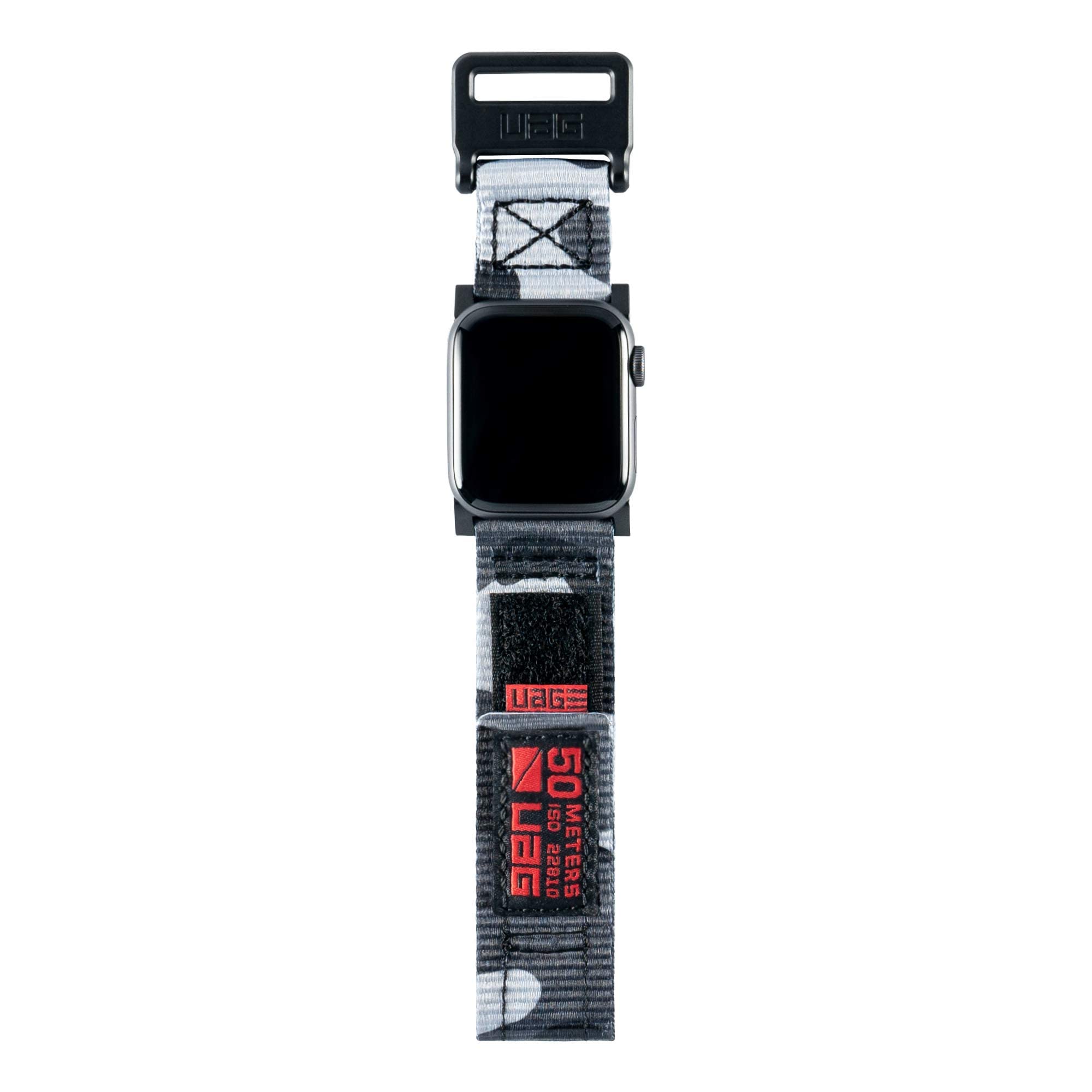 URBAN ARMOR GEAR UAG Compatible with Apple Watch Band 45mm/44mm/42mm, Series 7/6/5/4/3/2/1 & SE, High Strength Nylon Weave Replacement Strap, Active Midnight Camo