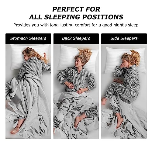Sofslee Pillows Queen Size Set of 2, Bed Pillows for Sleeping, Queen Pillows 2 Pack for Back, Stomach or Side Sleepers, Fluffy Cooling Hotel Pillows Down Alternative Pillows