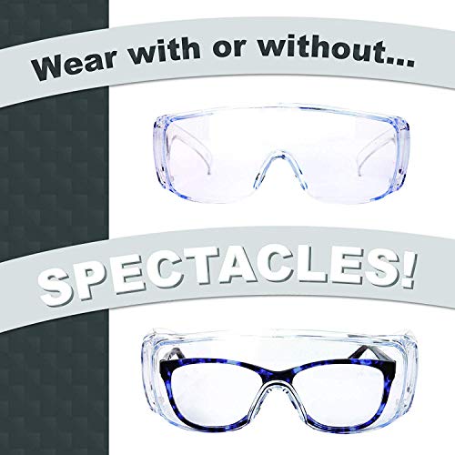 SAFE HANDLER BISON LIFE Diamont Vented Over Glasses Safety Glasses 1 PAIR | Meets ANSI Z87.1, Impact Resistant Polycarbonate Lens (1 Pair)