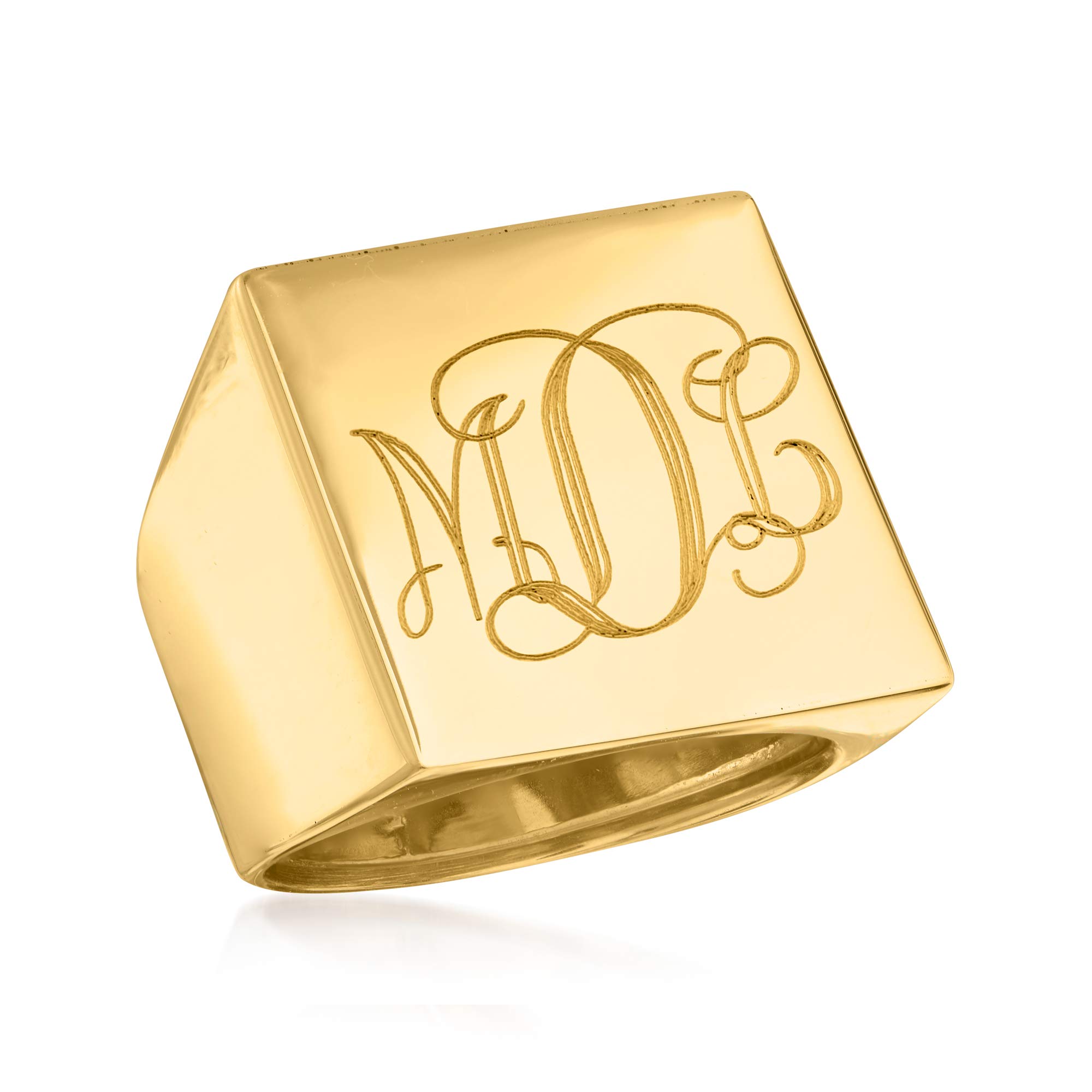 Ross-Simons Plain - Italian 14kt Yellow Gold Square-Top Ring. Size 8