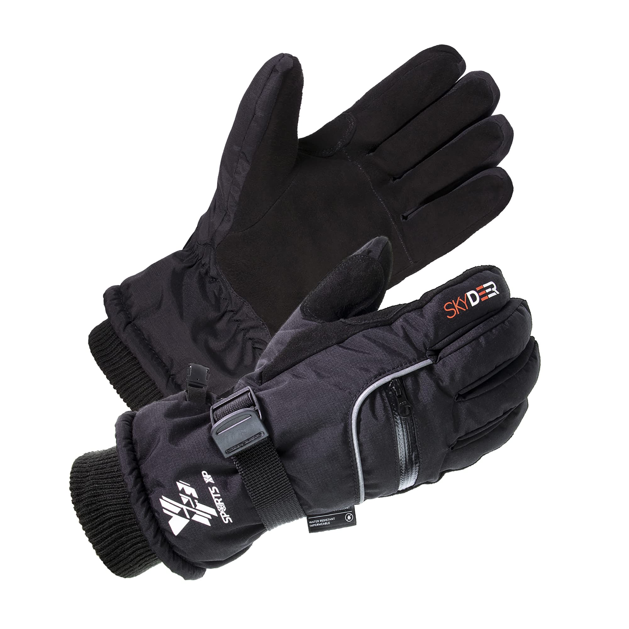 SKYDEER Waterproof Deerskin Suede Leather Ski Gloves for Snowboarding, Skiing, Ice Fishing, Snowmobile, Ice Skating, Hiking, Kayaking (SD8650T/M)