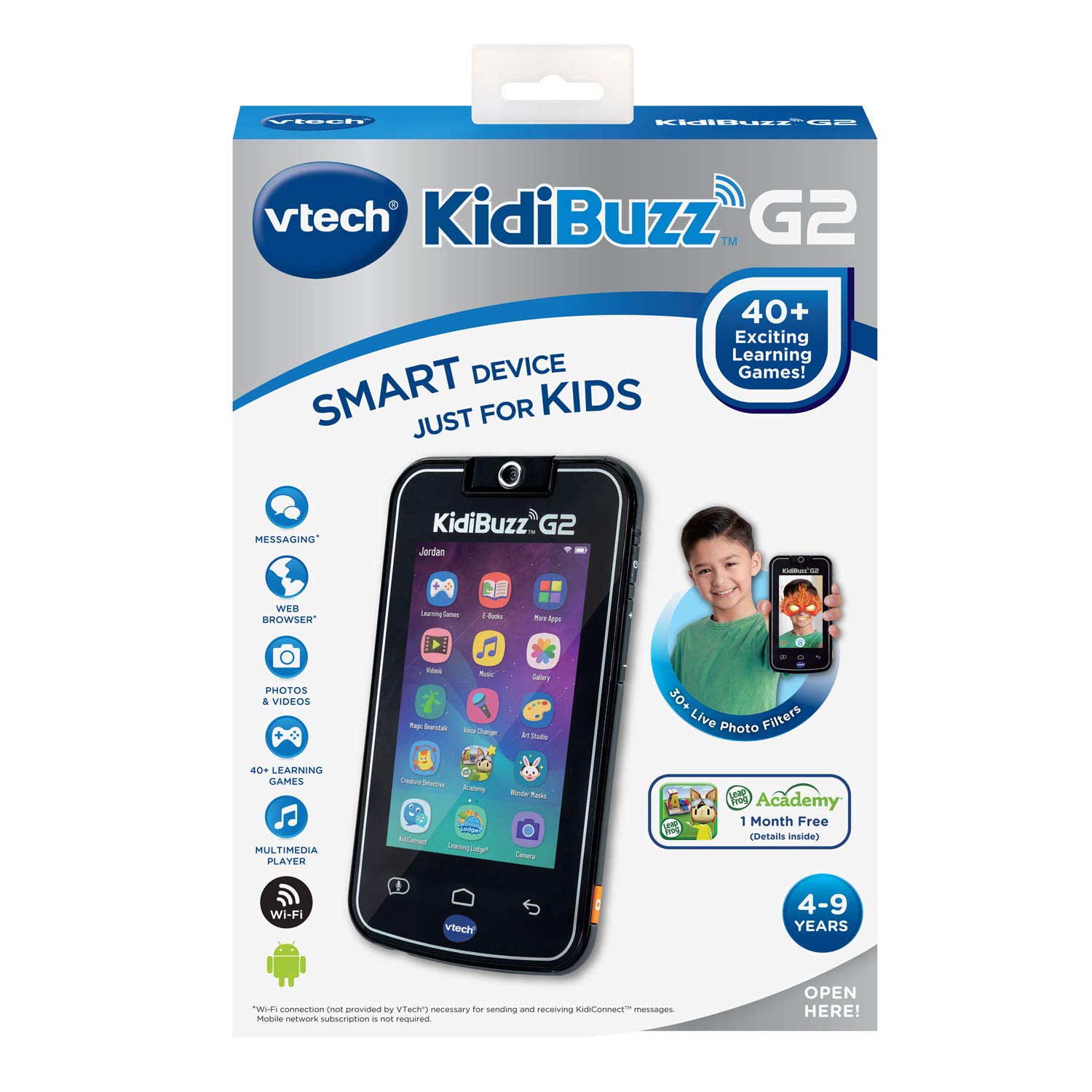 VTech KidiBuzz G2 Kids’ Electronics Smart Device with KidiConnect, Black