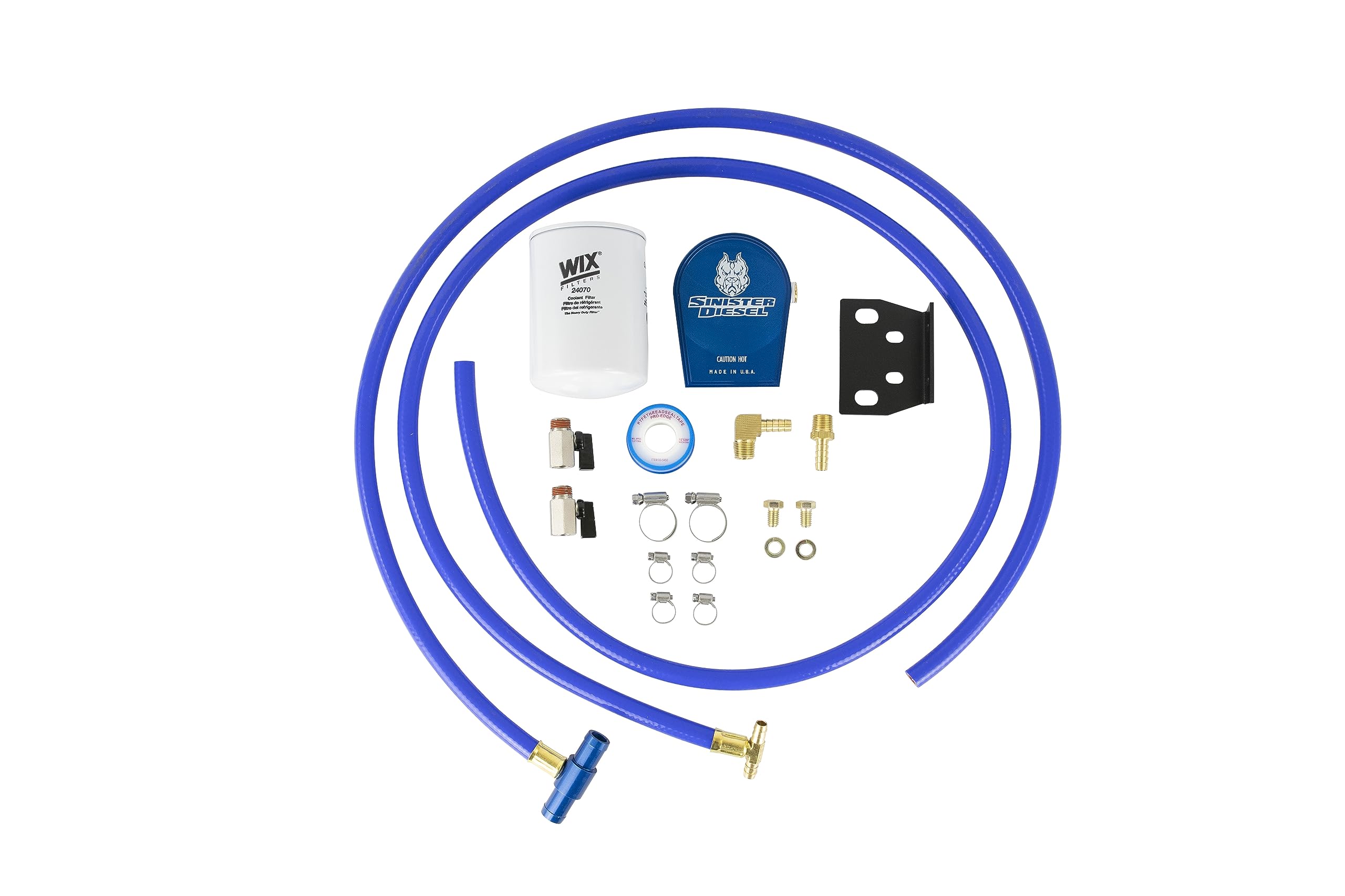 Sinister Diesel Coolant Filtration System Kit (SD-COOLFIL-6.4-W) for Ford Powerstroke 2008-2010 6.4L Diesel with All Hardware - No Drilling Or Part Removal Required β Easy Installation