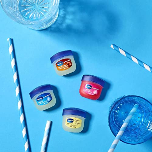Vaseline Lip Therapy Creme Brulee Mini, White Petrolatum, Advanced Moisturizer, Relieves Dull and Dry Skin, Mini Vaseline Petroleum Jelly, Soft & Smooth Vaseline Lips (Pack of 6-0.25 Oz Ea)
