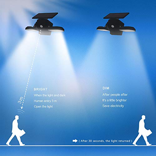 Solar Light,Outdoor 56LED Human Induction Landscape Street Light,Wall Light for Home Garden Lawn Road Hallway Stadium Garage,Patio,Driveway(2 Pack)