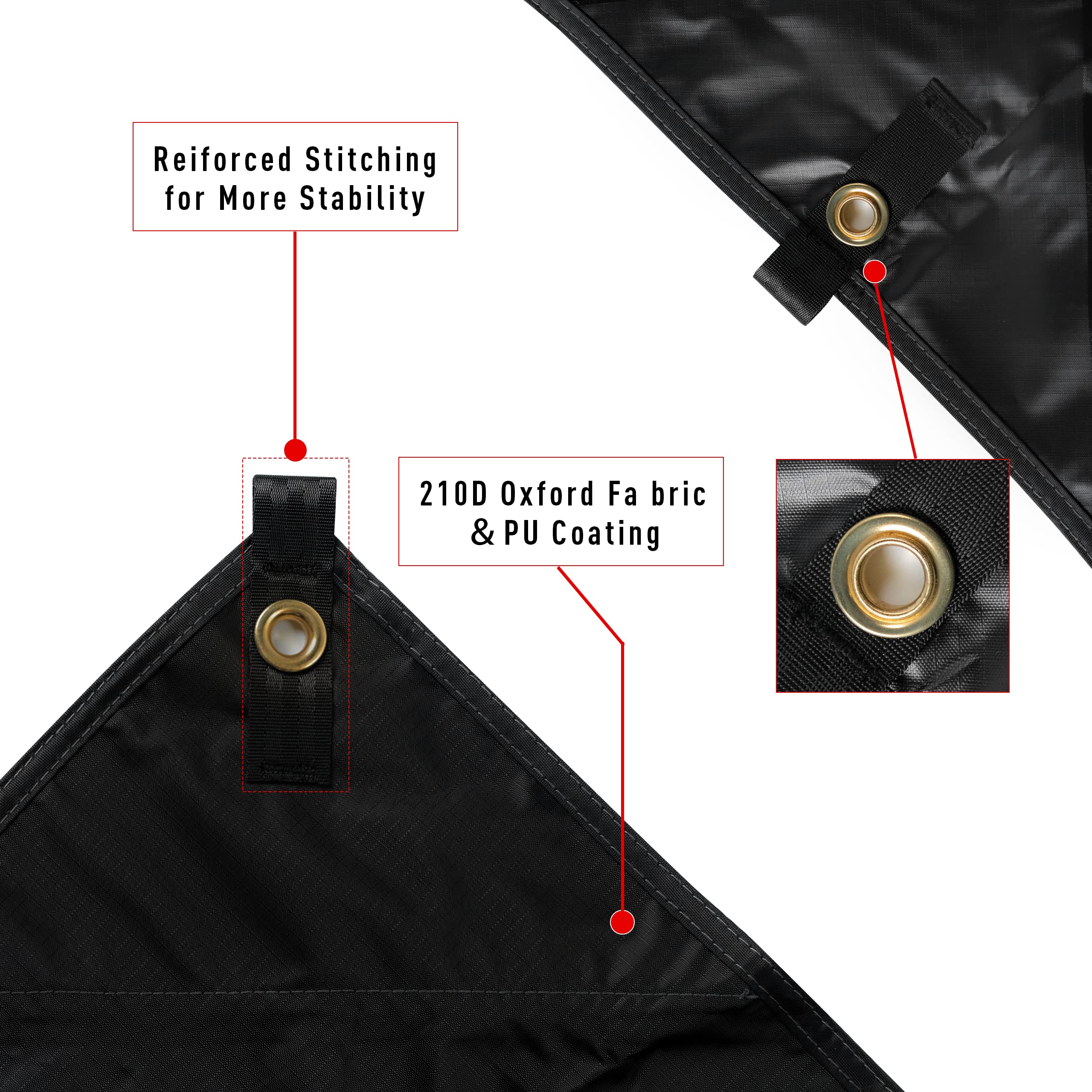 TORUK 10x10Ft Camping Tarp Waterproof | Portable Lightweight Hammock Tarp | Multifunctional Hammock Rain Fly for Camping Hiking Fishing Picnic (Black)