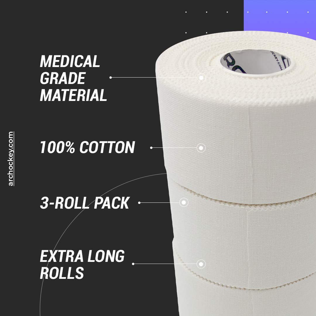 White Athletic Sports Tape, Extra Strong and Easy to Tear. Best for Athletes and Trainers.