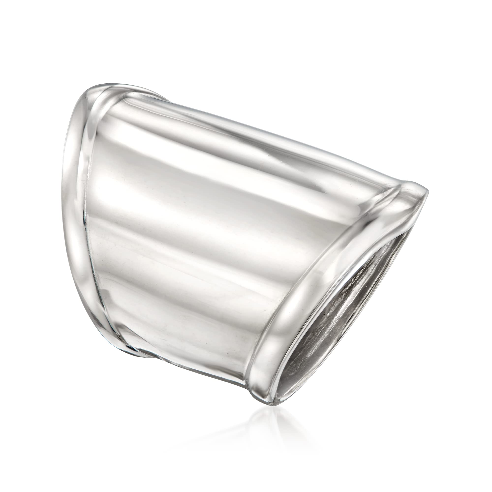 Ross-Simons Sterling Silver Wide Polished Ring. Size 8