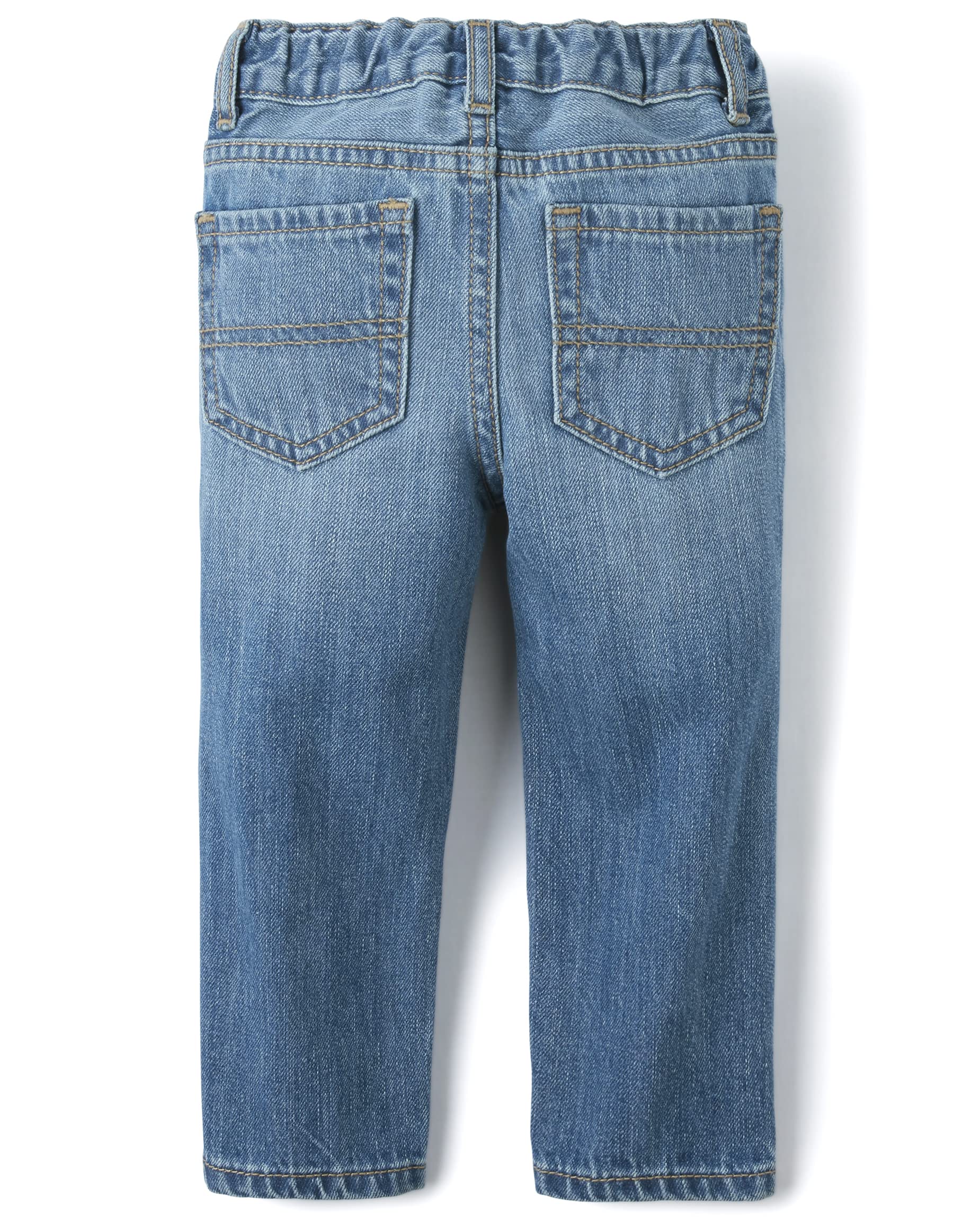 The Children's Place baby boys And Toddler Basic Straight Leg Jeans, Carbon Wash/Dk Juptier 2 Pack, 3T US