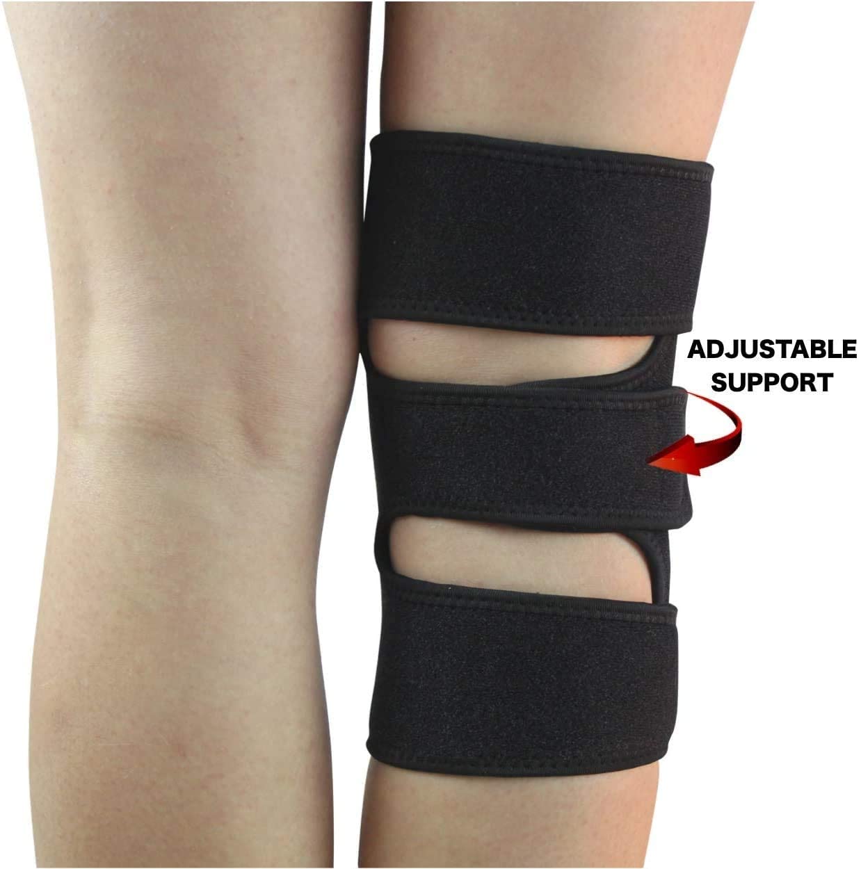 Z ONE Neoprene Open-Patella Knee Support for Arthritis, Joint Pain Relief, Injury Recovery with Adjustable Strapping & with Breathable Neoprene Material (Free Size) (2)