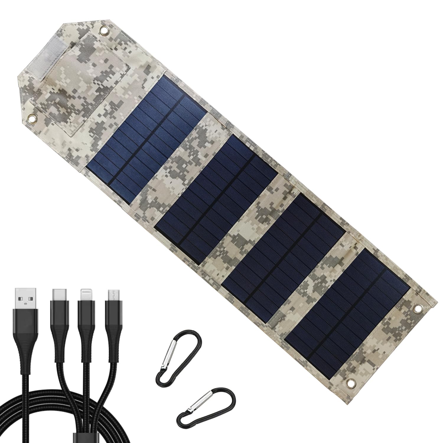 Solar charger 50W, 3 Interface Portable Solar Panel Cell Phone Charger, Large Capacity Solar Battery, Foldable,Suitable for Smart Phones, Tablets and Hiking, Camping