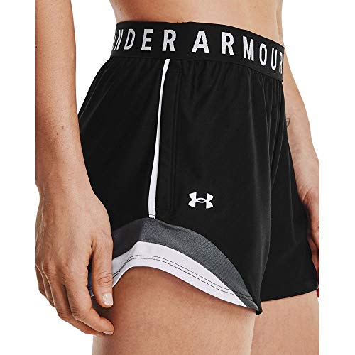 Under Armour Women's Play Up TriCo Shorts 3.0, Black (001)/White, Large