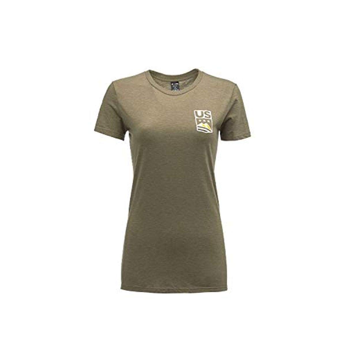 Spyder Active Sports Women's U.S. Ski Team Stencil Short Sleeve T-shirt, Olive, X-Small