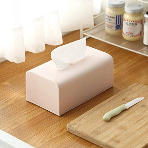 QIAOLI Tissue Dispenser Home Desktop Tissue Box Holder Simple Arc Plastic Rectangular Living Room Dining Room Bedroom Office Paper Storage Box Tissue Box (Color : White, Size : S)