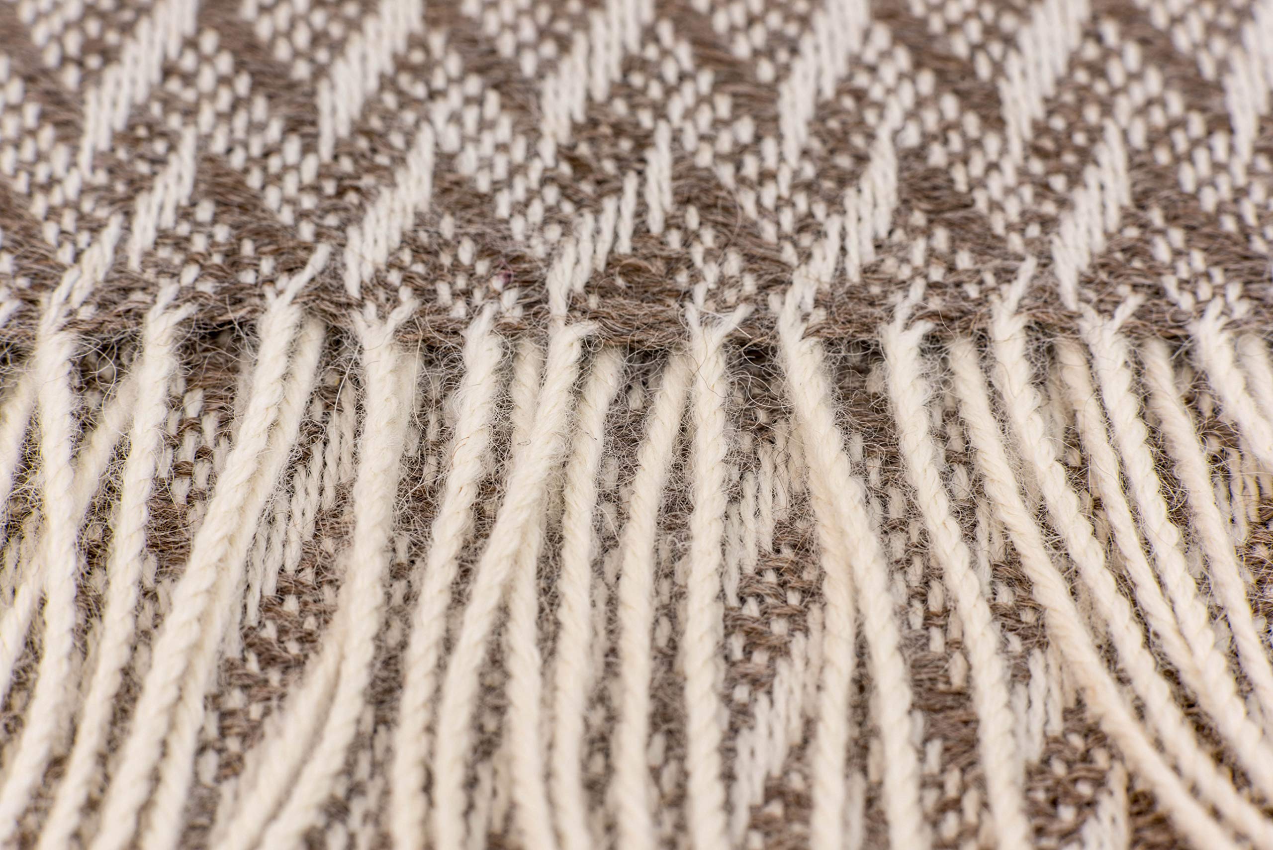Rugged Andes Trading Company 100% Alpaca Wool Scarf - Natural (Grey and White)