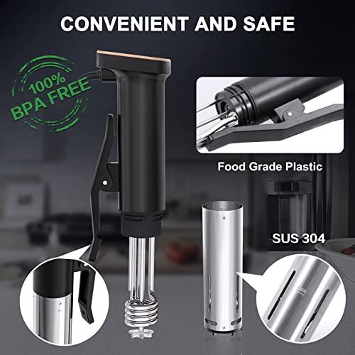 Sous Vide Machine, Sous Vide Cooker 1100W, Immersion Circulator Cooker, Stainless Steel with Touch Control, Accurate Temperature, Time Control and Fast heating, Low Noise, IPX7 Waterproof