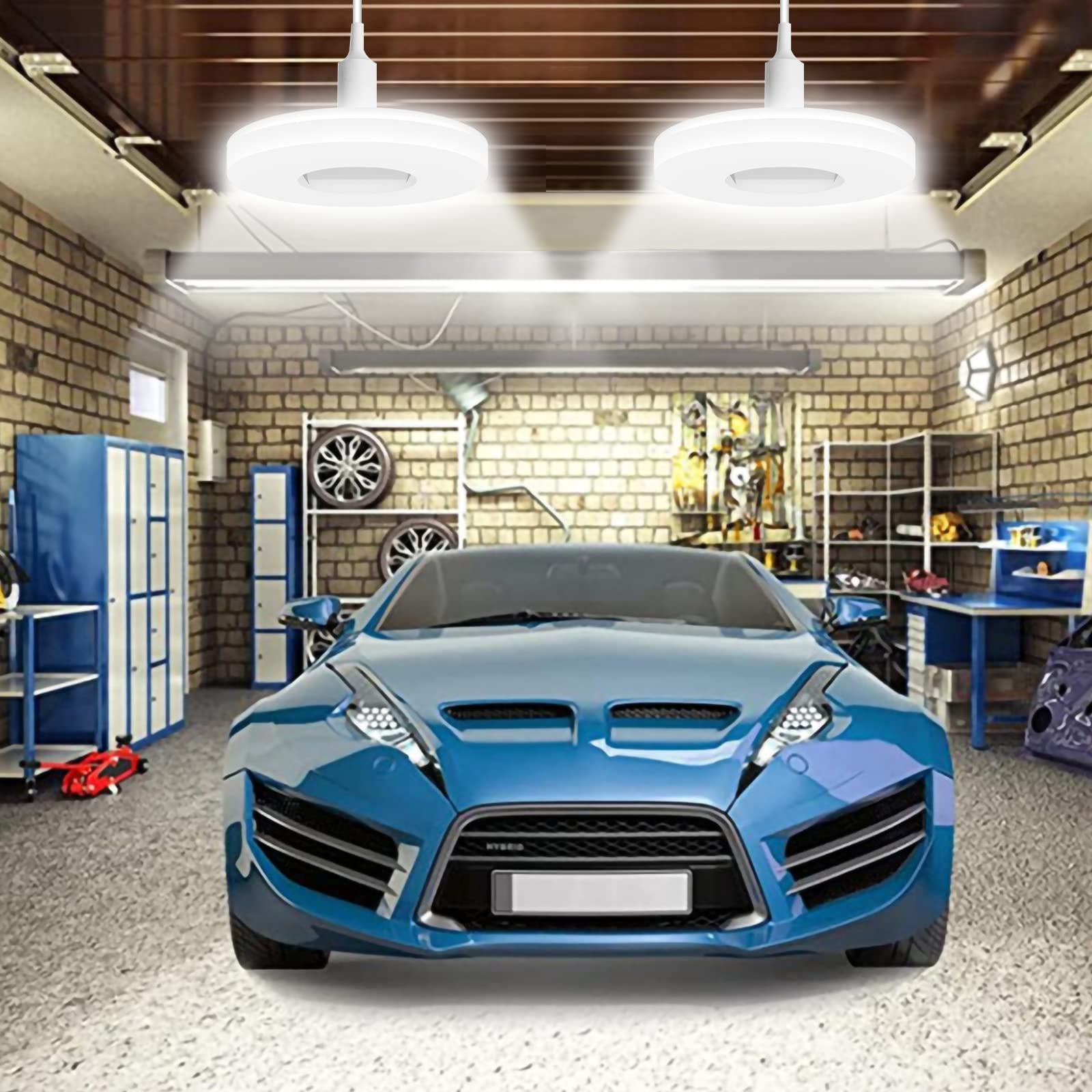 UFO LED Light Bulb, 3600LM 6500K Flat LED Light Bulb, 40W LED Ceiling Light Bulb, Easy-Installation Energy Saving LED Lamp with Folded E27 Base for Home Lighting, Garage, Workshop, Basement