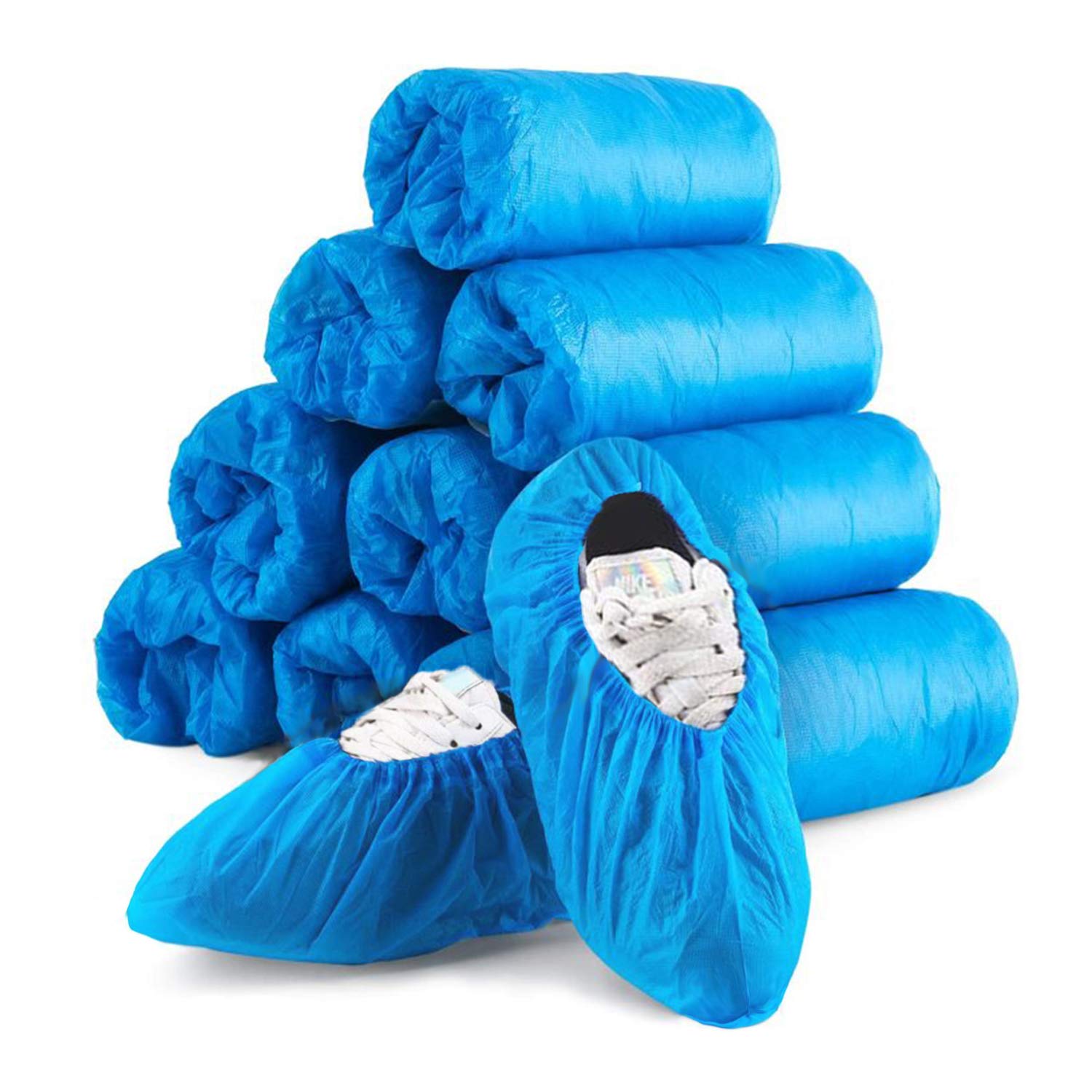 Shoe Covers Disposable -100Pack (50Pairs) Disposable Shoe & Boot Covers Waterproof Non-Slip, Durable Boot&Shoes Cover, One Size Fits All (CPE Plastic)