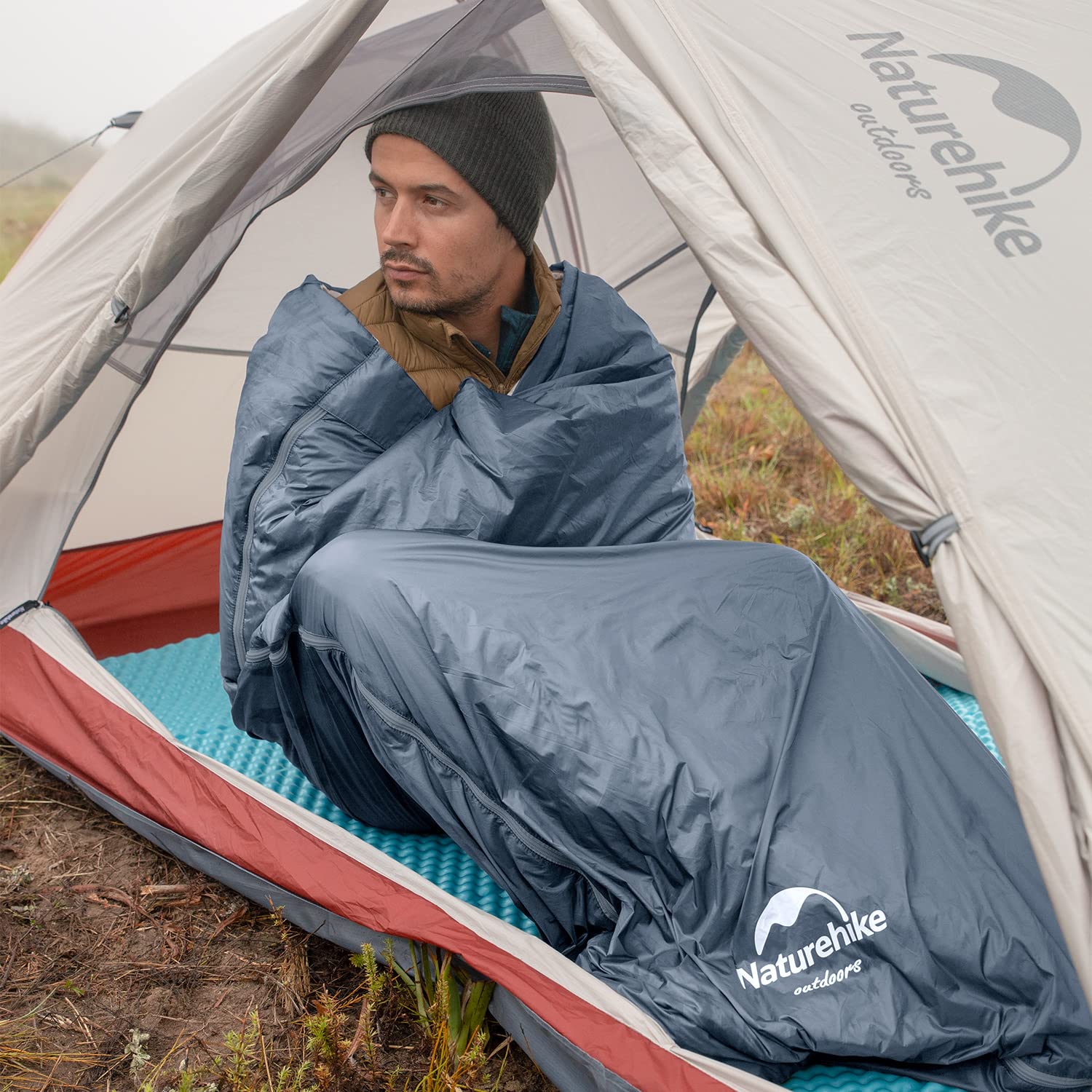 Sunuo Ultra-Light Envelope Travel Sleeping Bags,Outdoor Climbing Camping Portable Thin Sleeping Bags (Orange)