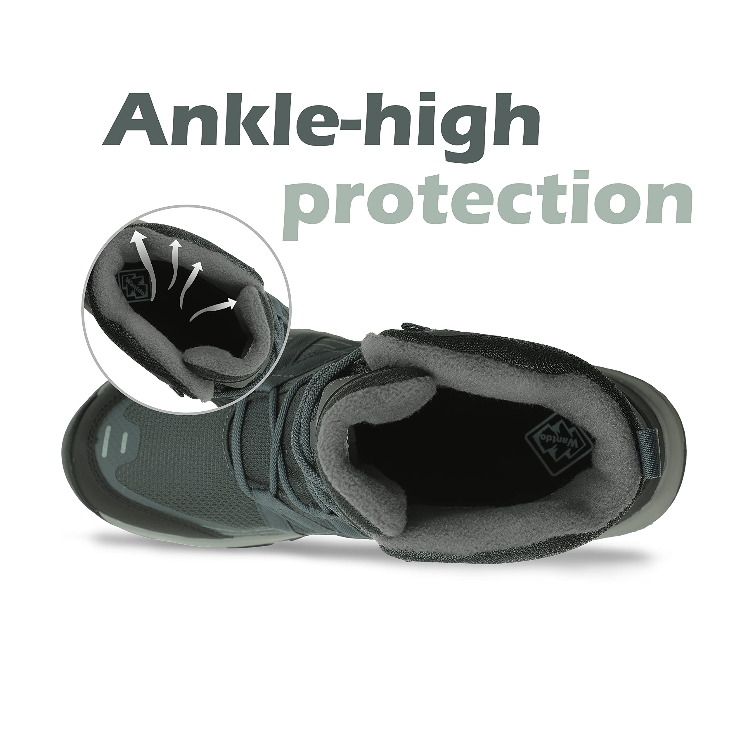 wantdo Women's Waterproof Hiking Boots Non-Slip Work Boots Comfortable Outdoor Ankle Boots Arch Support