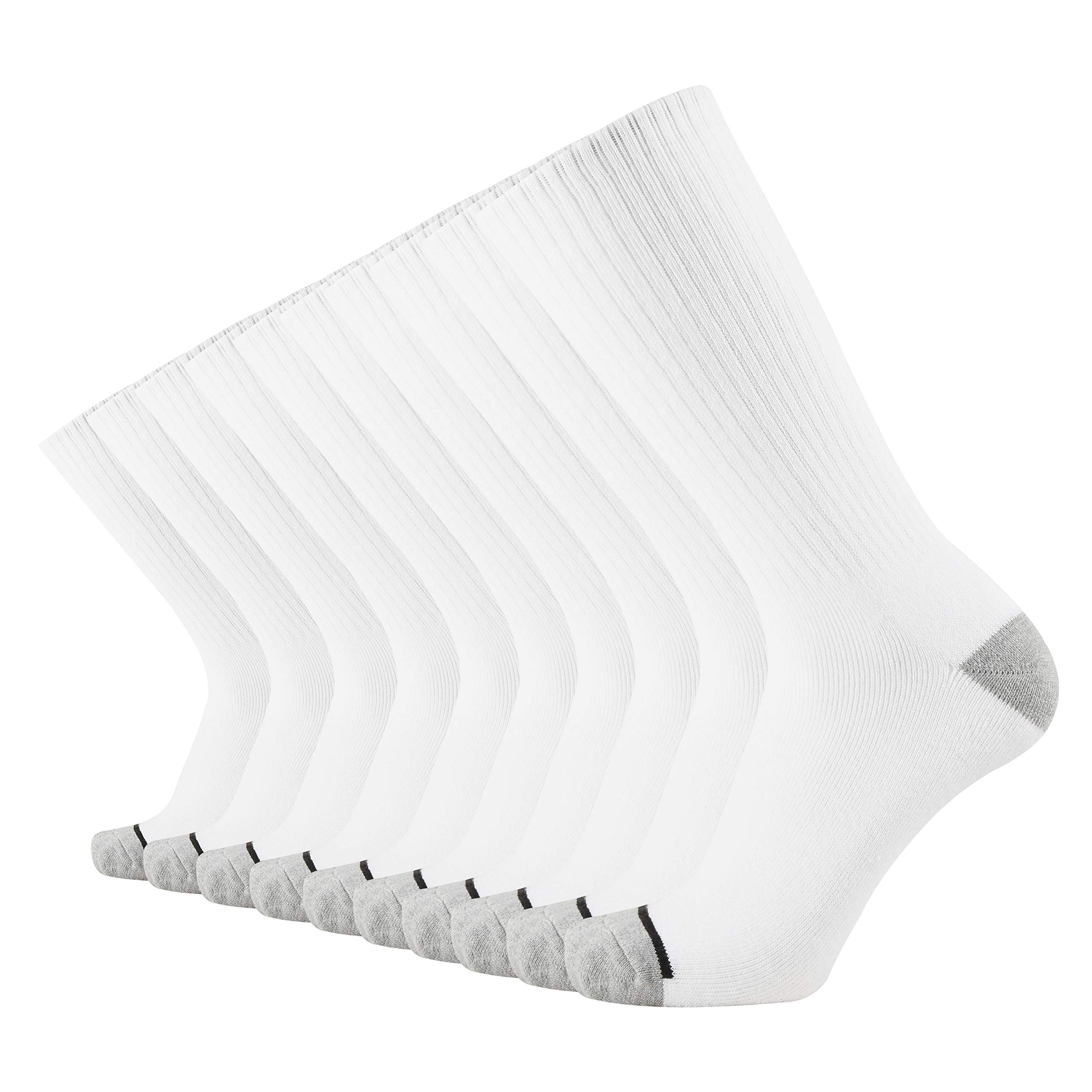 Vanksox Men's Cotton Moisture Wicking Extra Heavy Cushion Athletics Working Crew Socks(White 10P)
