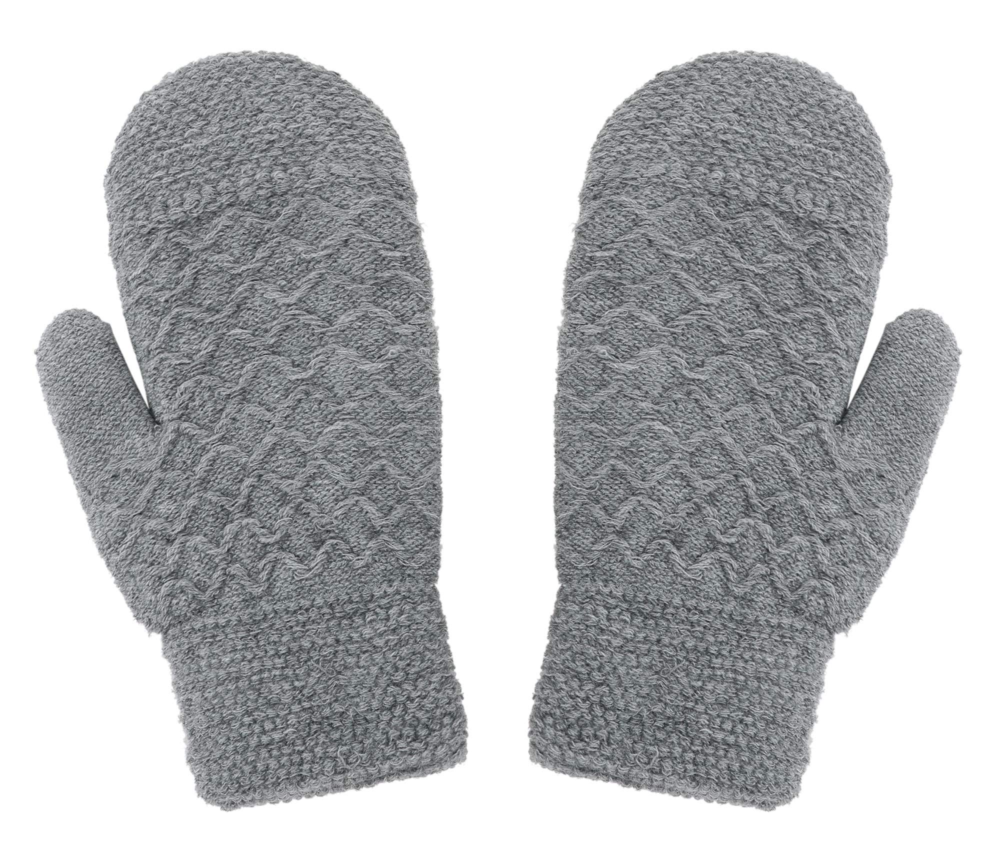 Verabella Womens Mittens Cold Weather Winter Knit Mittens for Women Warm Lining Winter Mittens Women,2 Pairs,Off-white/Black