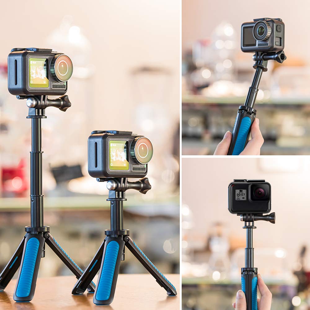 TELESIN Mini Telescopic Handheld Pole Selfie Stick Tripod Handheld Monopod for Gopro/Osmo Action/SJCAM/AKASO/Other Sports Cameras