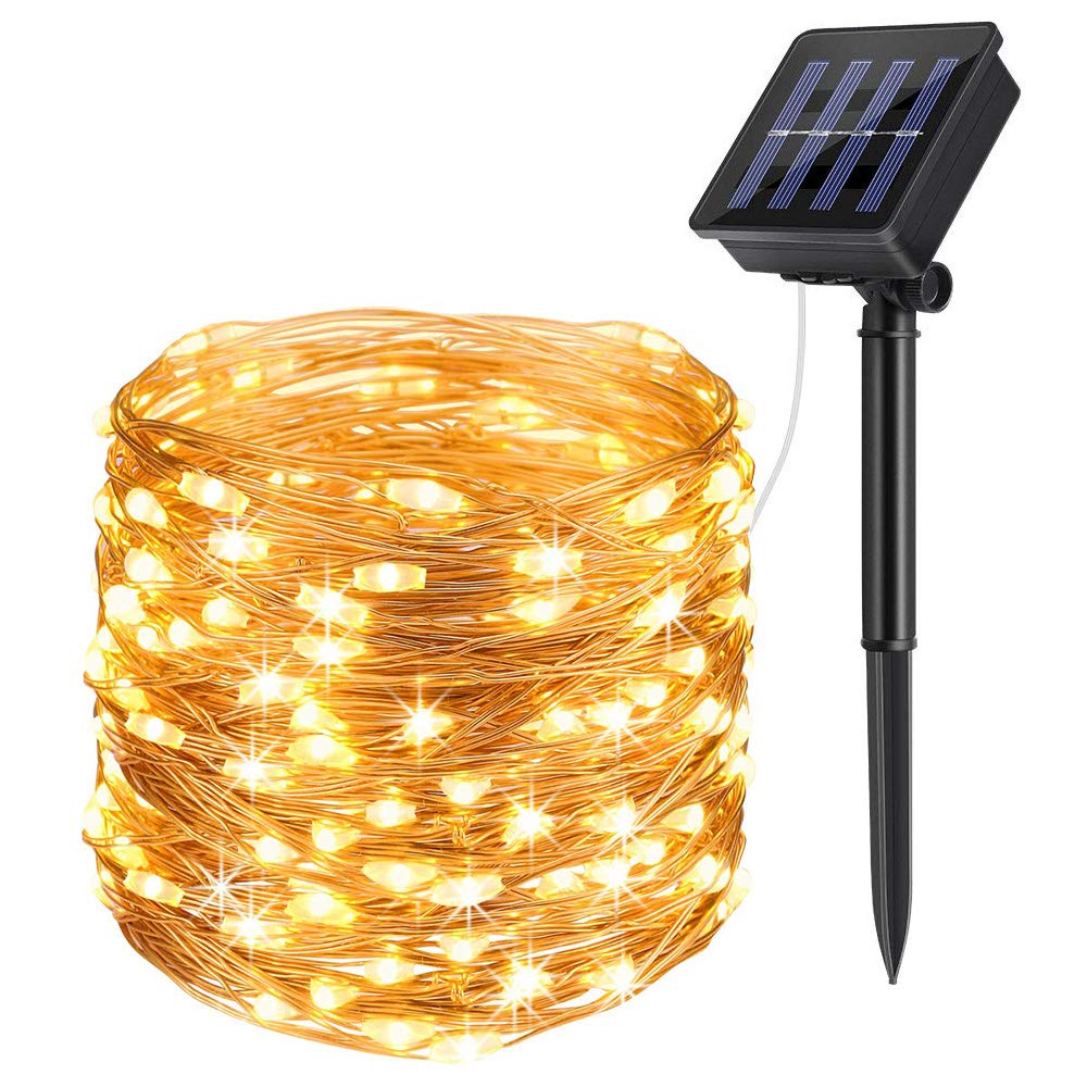 Solar Powered String Lights, 200 LED Copper Wire Fairy Lights 72ft Waterproof Solar Decoration Lights Indoor Outdoor Garden Dancing, Party (Warm White)