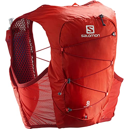 Salomon unisex adult Active SKIN 8 SET Pack 0 29L , Valiant Poppy/Red Dahlia, X-Small US