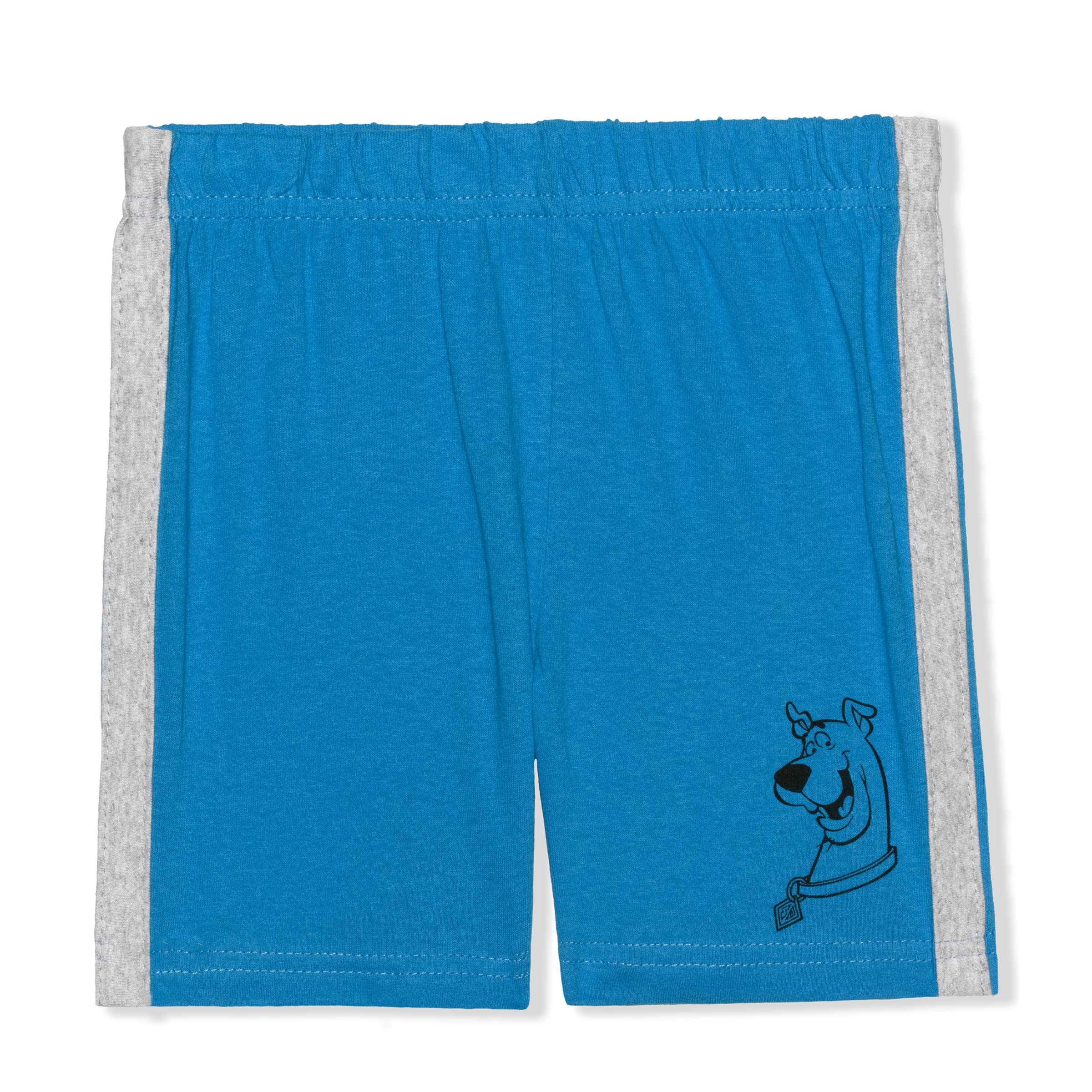 Warner Bros. Scooby Doo Boys’ Short Sleeve T-Shirt, Tank Top and Short Set for Toddler and Little Kids – Blue/Grey