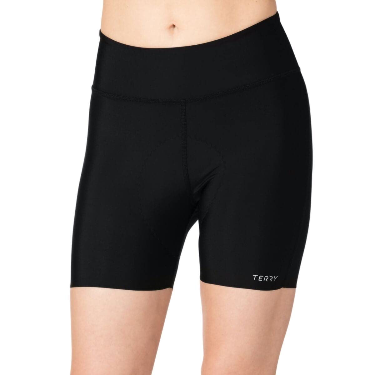 Terry Women's Chill 5 Inch Inseam Padded Compression Cycling Short - Seamless Leg Bands - Black, Medium