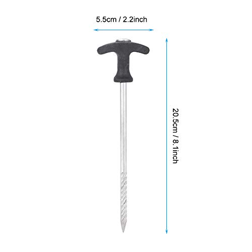Tent Stakes,Set of 5 Heavy Duty Stainless Steel Tent Peg Ground Nails Screw Nail Stakes for Frozen Soil Ice Surface